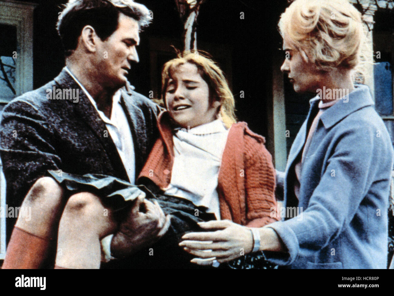THE BIRDS, Rod Taylor, Veronica Cartwright, Tippi Hedren, 1963 Stock ...