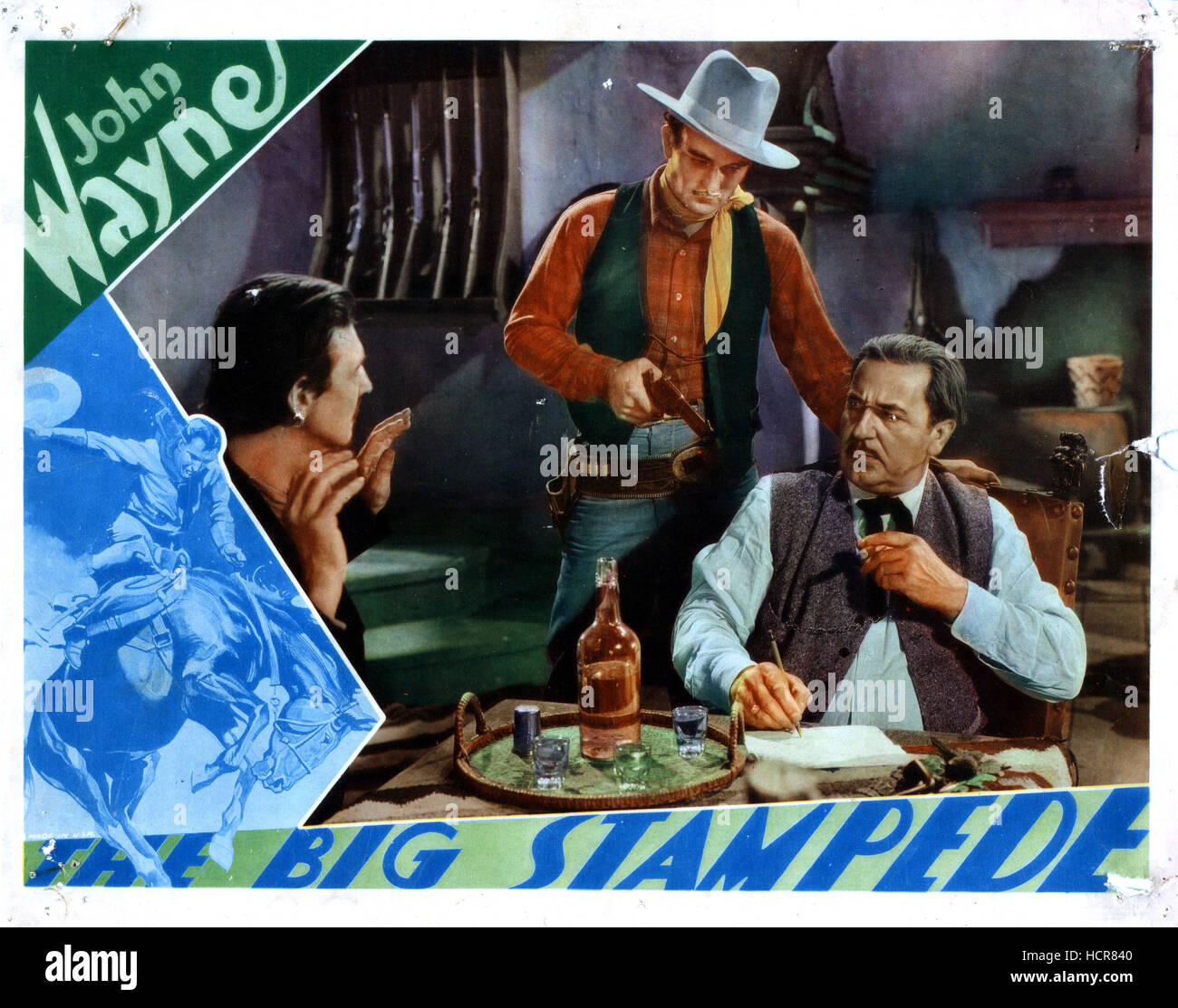 THE BIG STAMPEDE, center and right, John Wayne, Noah Beery, Sr., 1932 ...