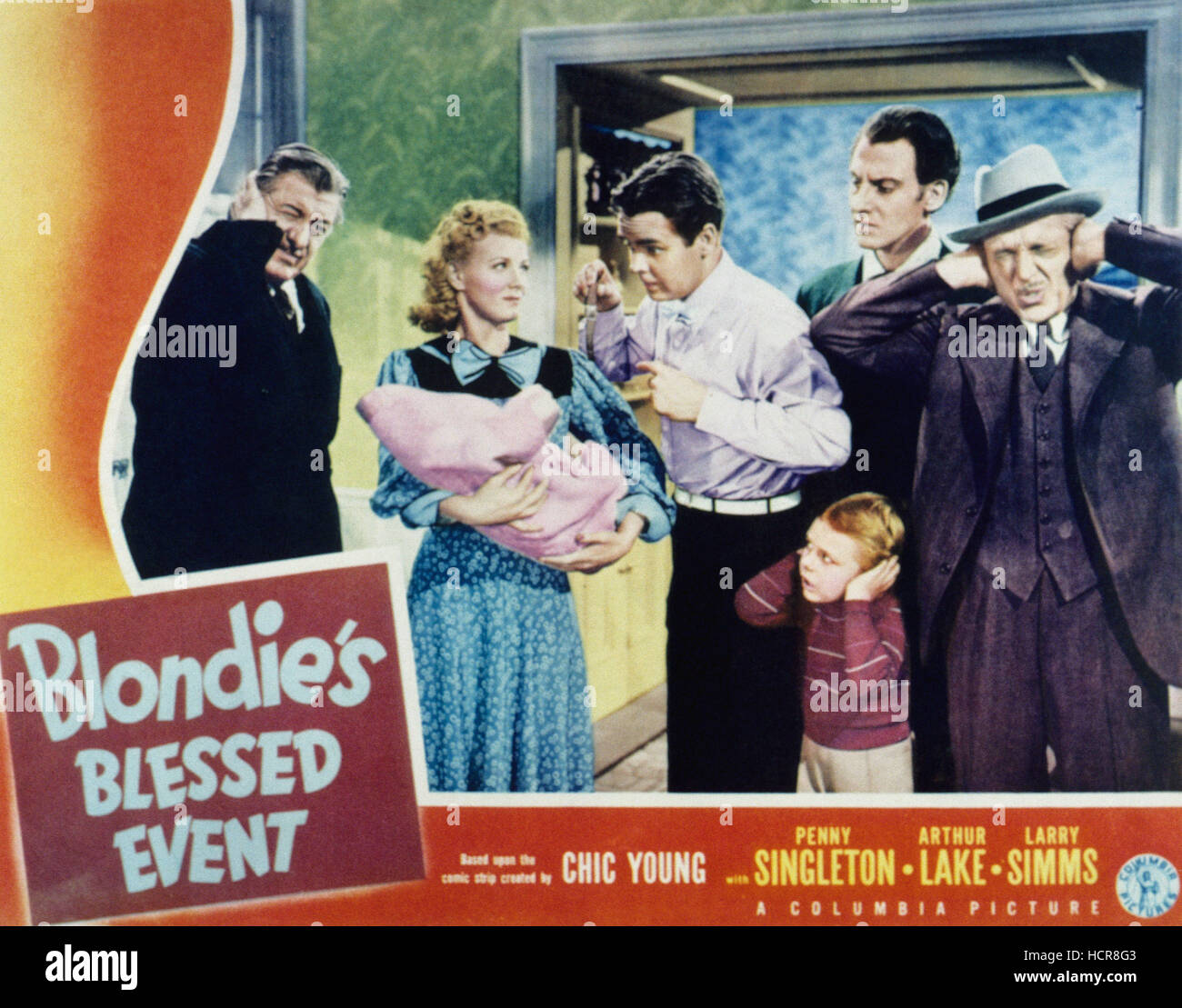 BLONDIE'S BLESSED EVENT, from left, Paul Harvey, Penny Singleton, Arthur Lake, Larry Simms, Hans ...