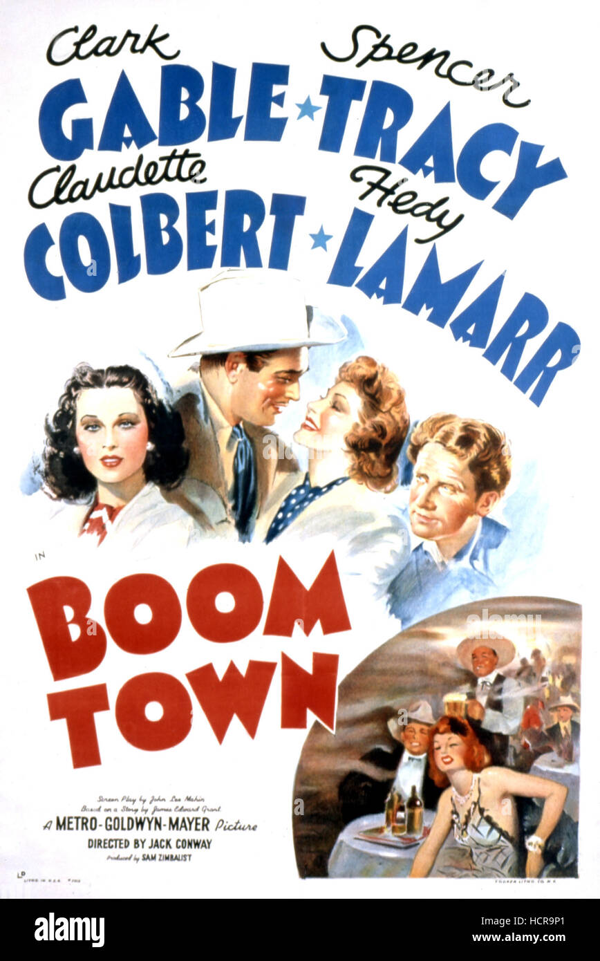 BOOM TOWN, Hedy Lamarr, Clark Gable, Claudette Colbert, Spencer Tracy ...