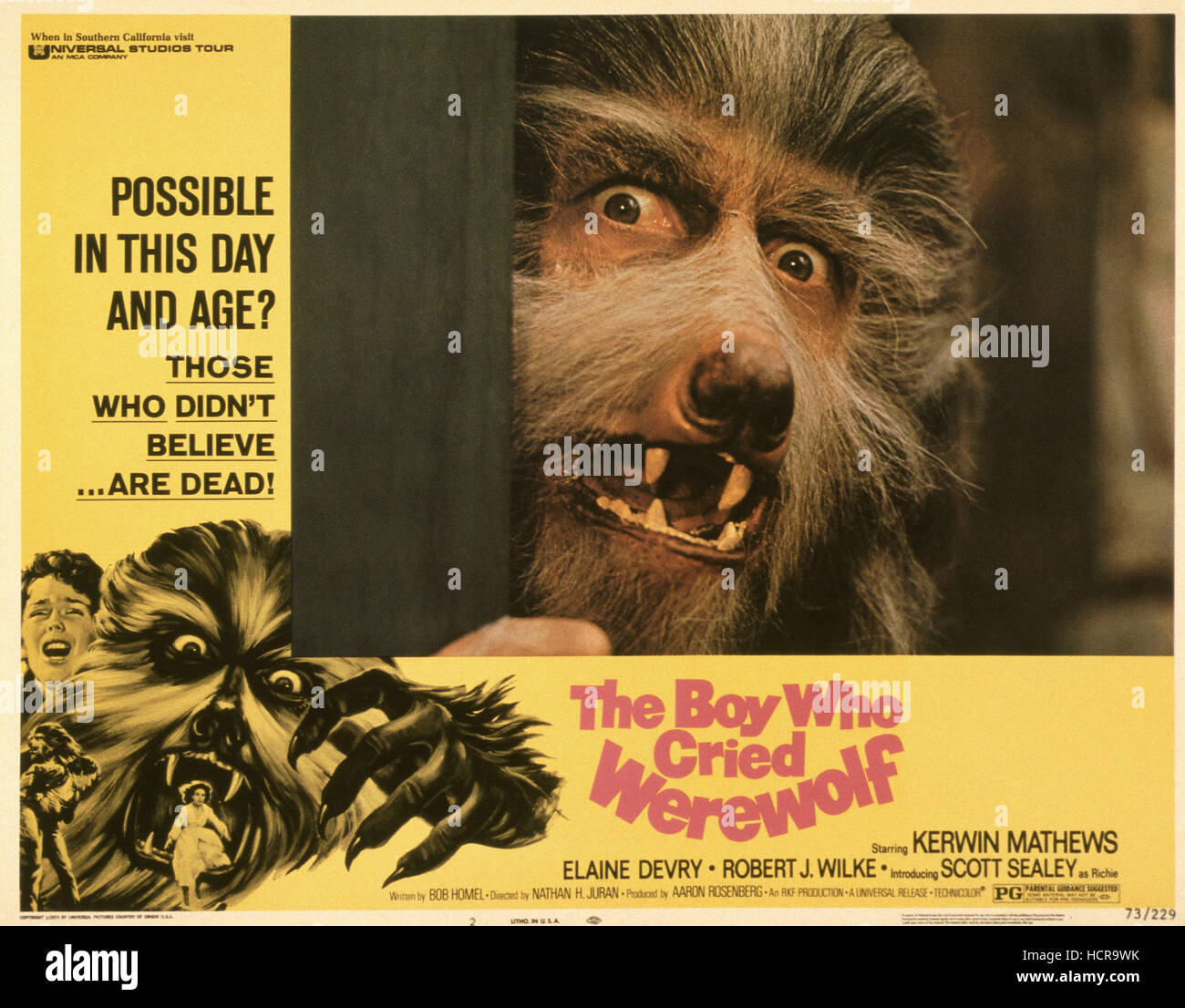 THE BOY WHO CRIED WEREWOLF, Kerwin Matthews (center), 1973 Stock Photo ...