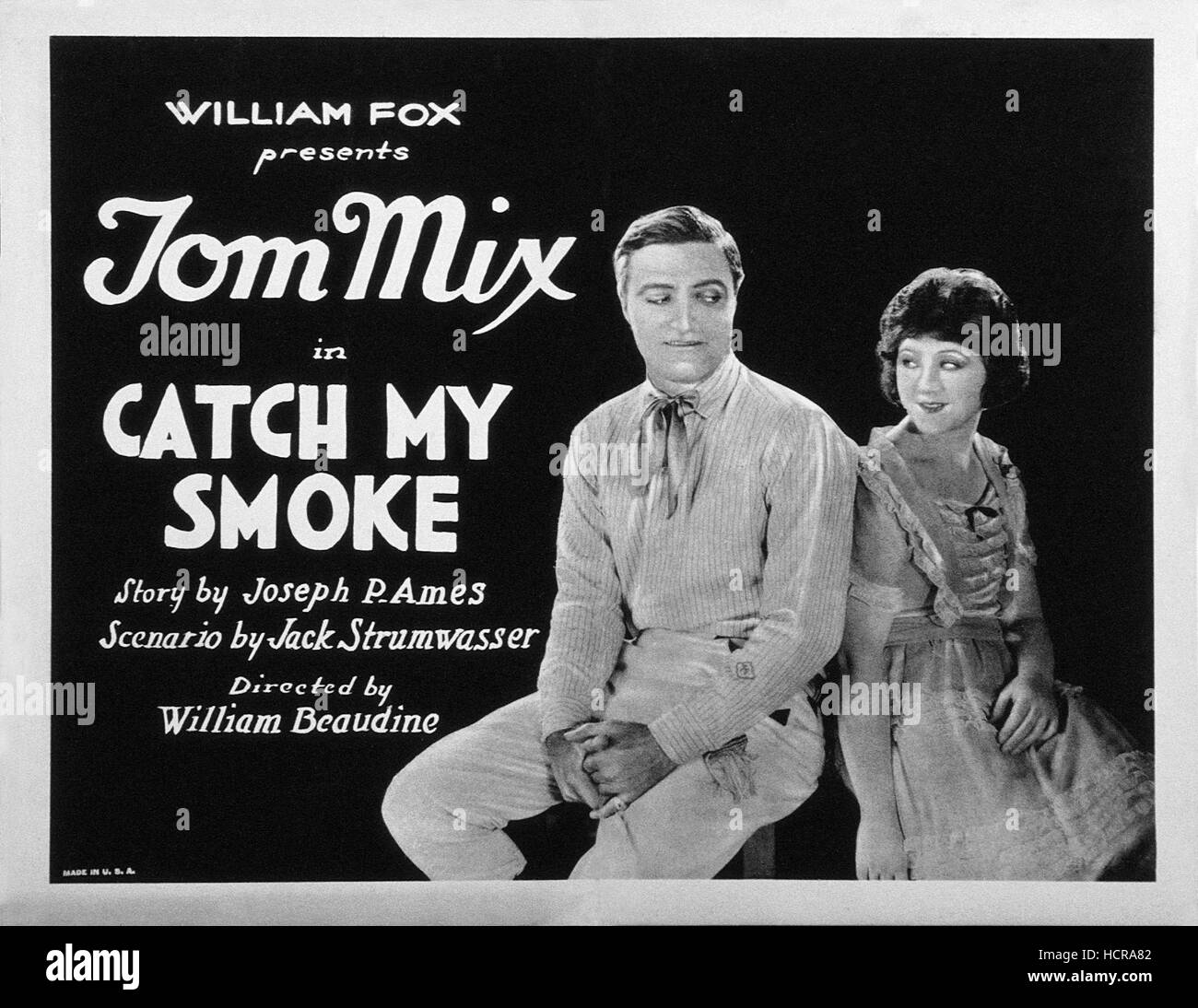 CATCH MY SMOKE, from left: Tom Mix, Lillian Rich, 1922. ©Fox Film ...