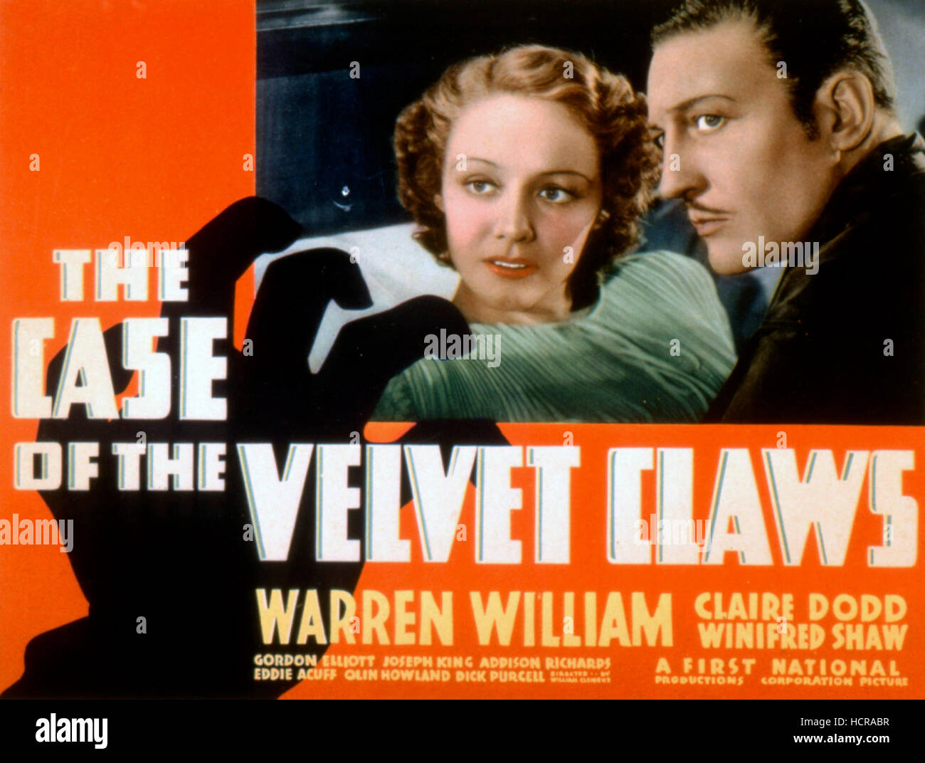 THE CASE OF THE VELVET CLAWS, Claire Dodd, Warren William, 1936 Stock ...