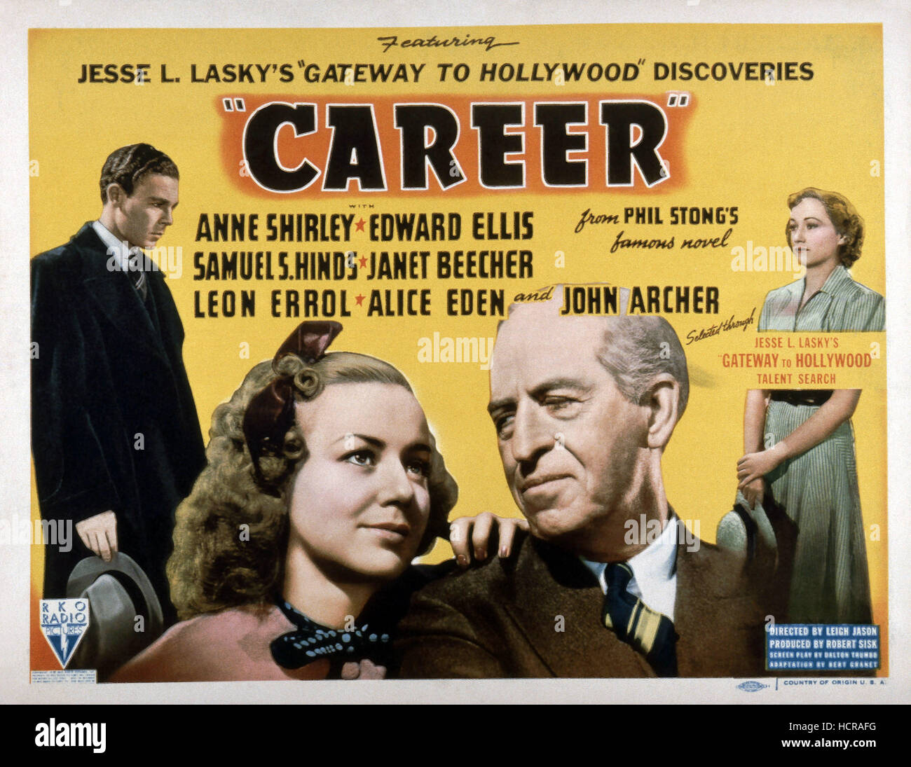 CAREER, from left: John Archer, Anne Shirley, Edward Ellis, Rowena Cook ...