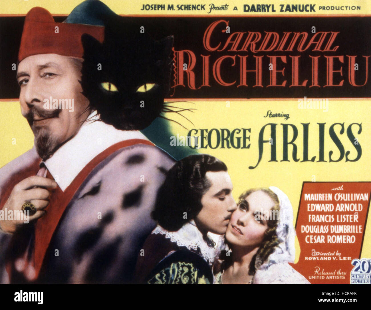 CARDINAL RICHELIEU, George Arliss, Cesar Romero, Maureen O'Sullivan ...