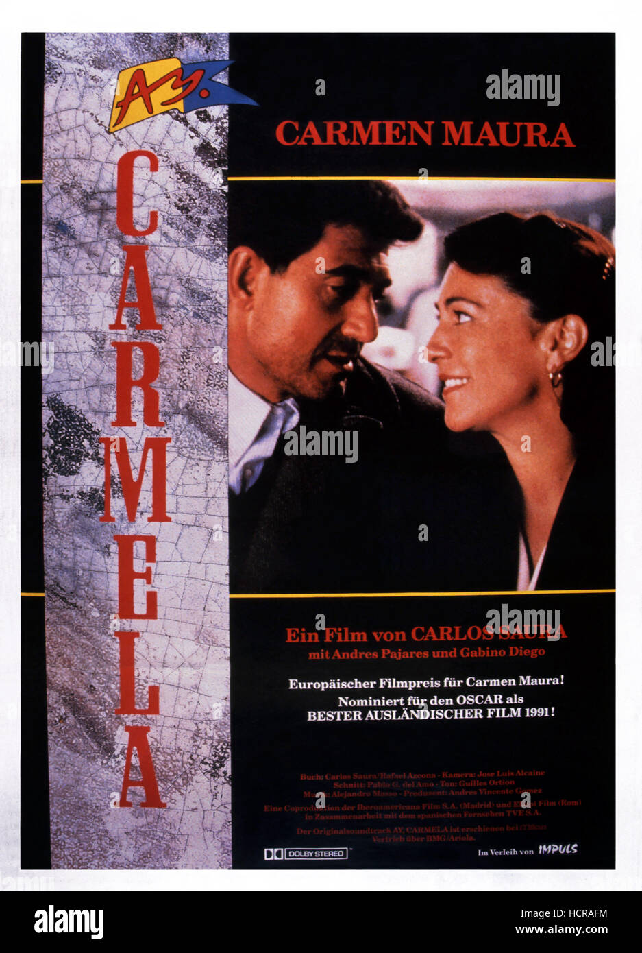 AY, CARMELA!, German poster, from left: Andres Pajares, Carmen Maura ...