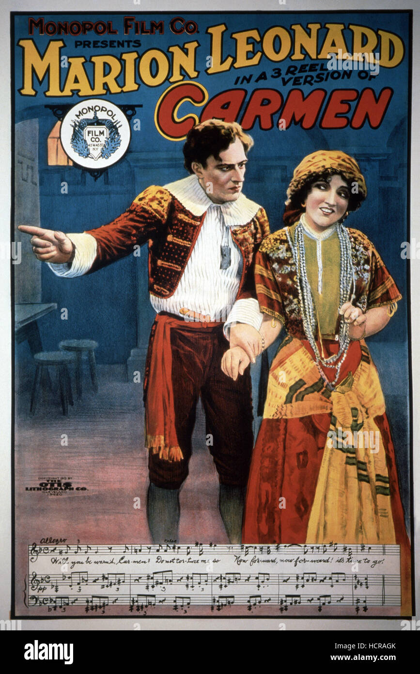 CARMEN, from left: Francis McDonald, Marion Leonard, 1913 Stock Photo ...