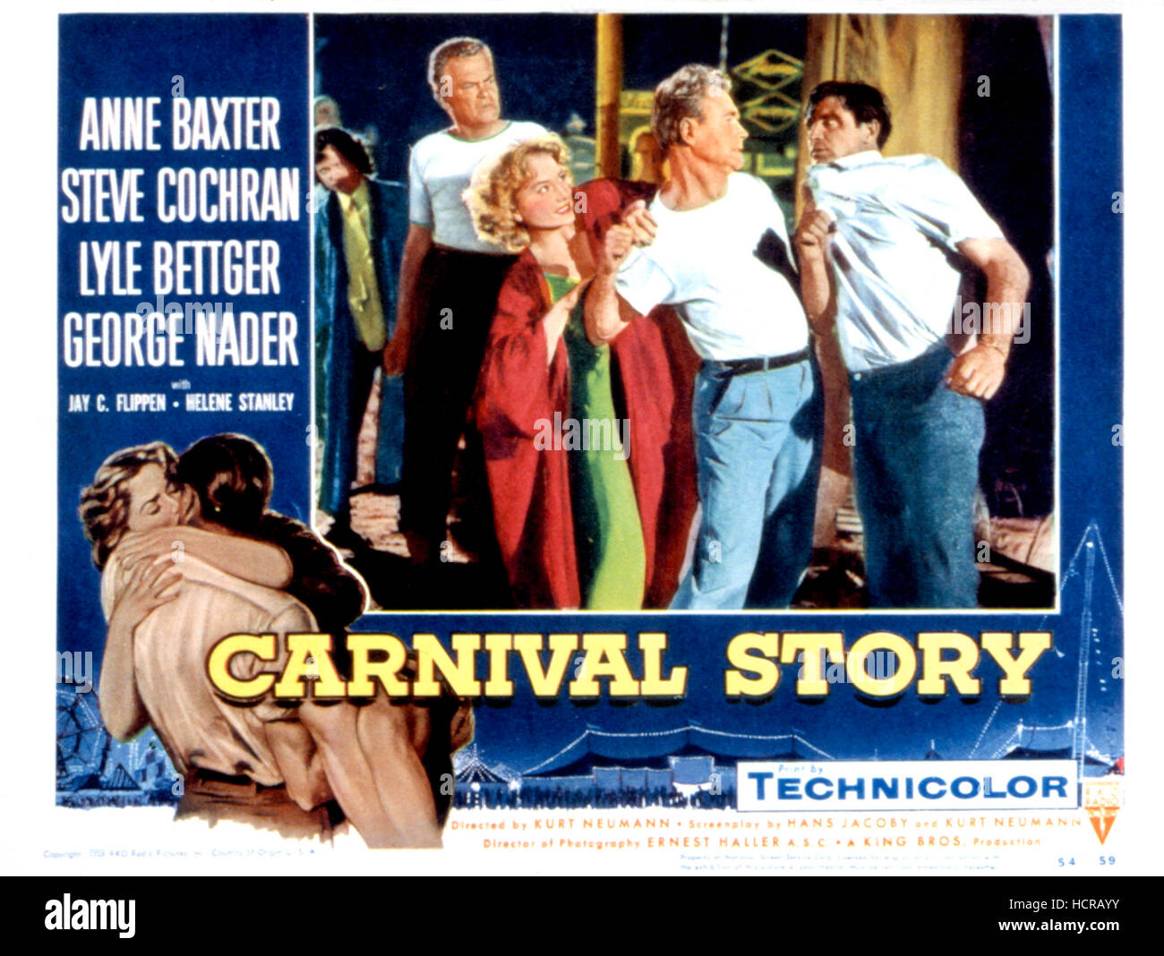 CARNIVAL STORY, Anne Baxter, Lyle Bettger, Steve Cochran, 1954 Stock ...