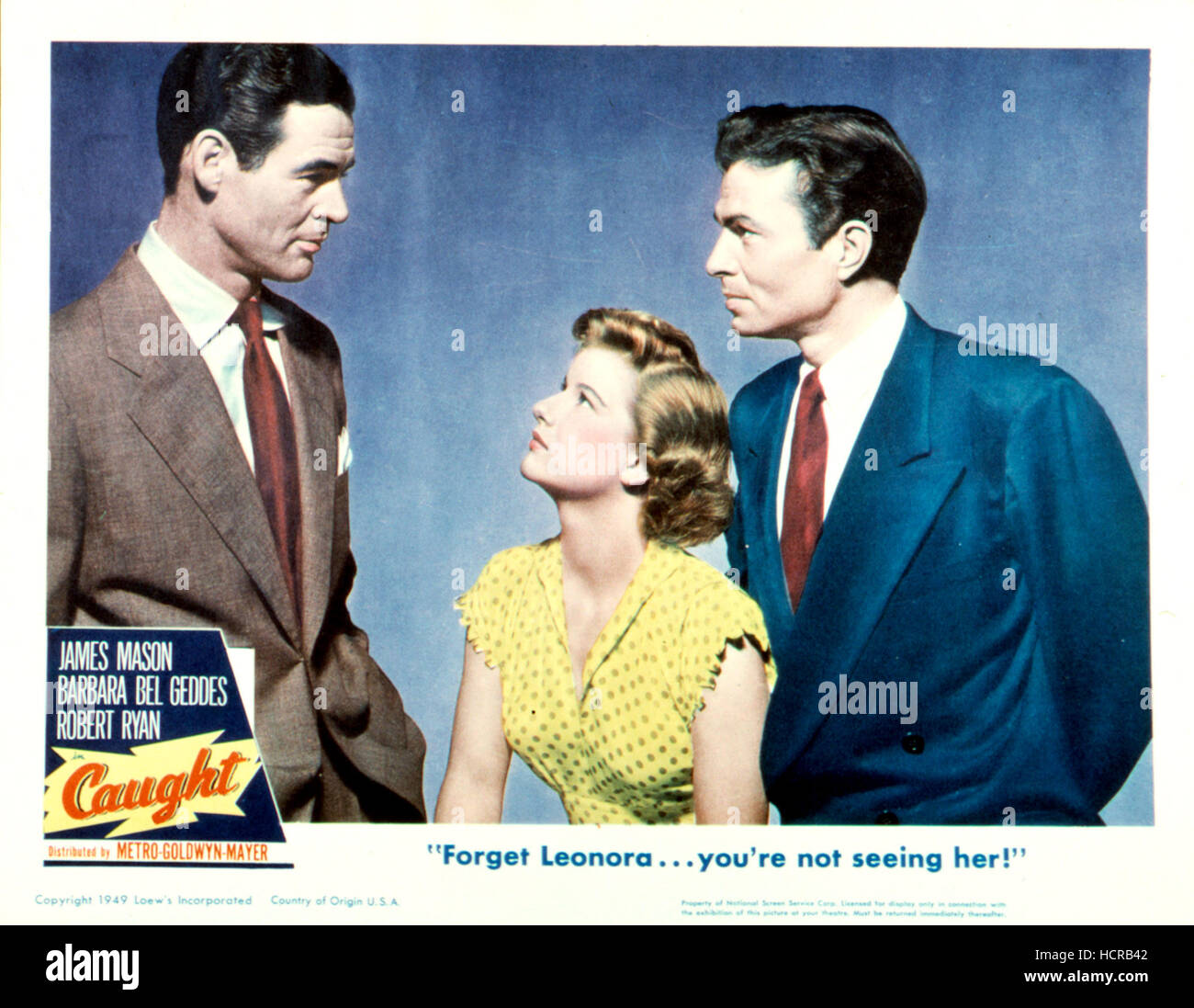 CAUGHT, Poster art, Barbara Bel Geddes, Robert Ryan, James Mason, 1949 ...