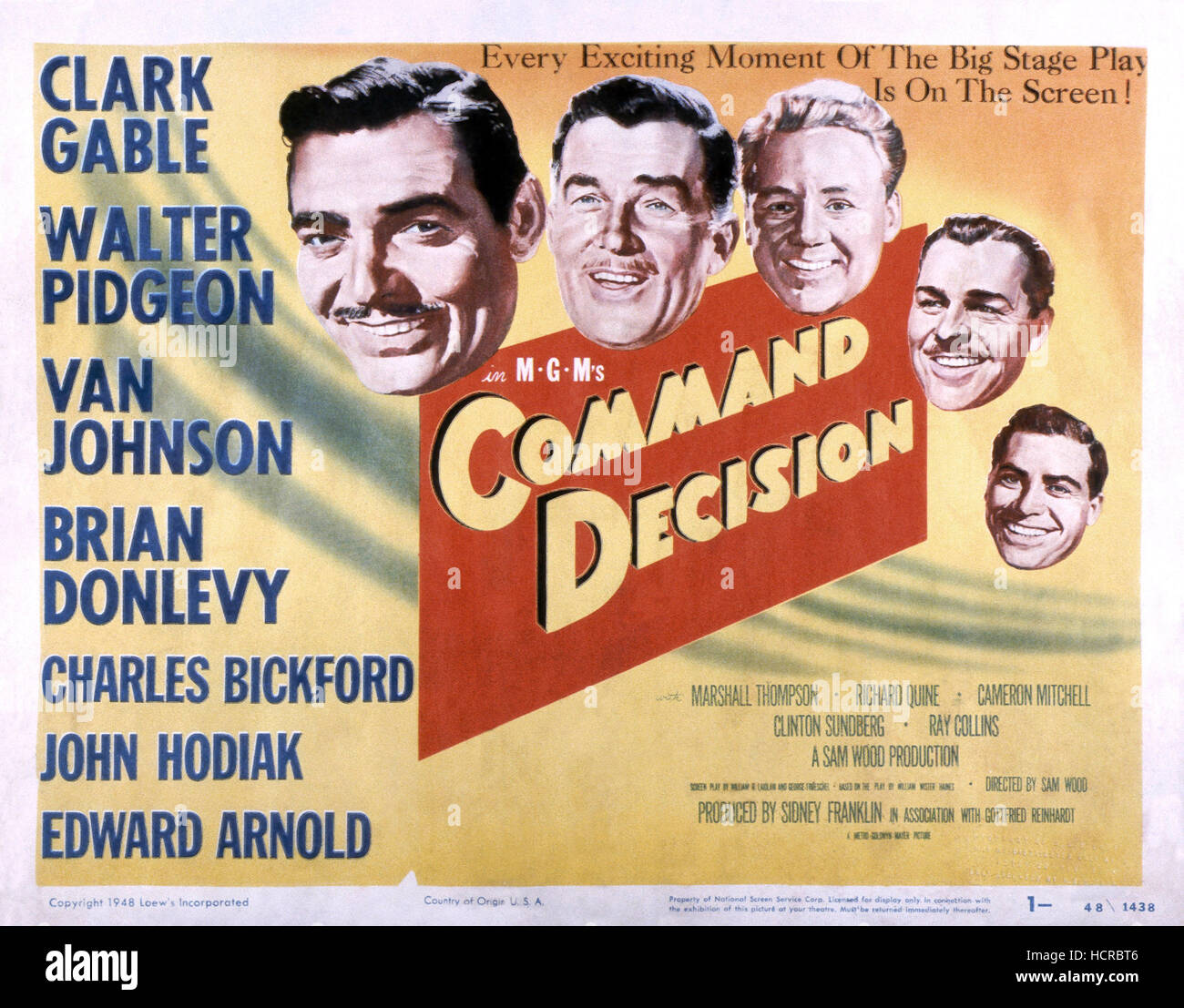 COMMAND DECISION, from left: Clark Gable, Walter Pidgeon, Van Johnson ...