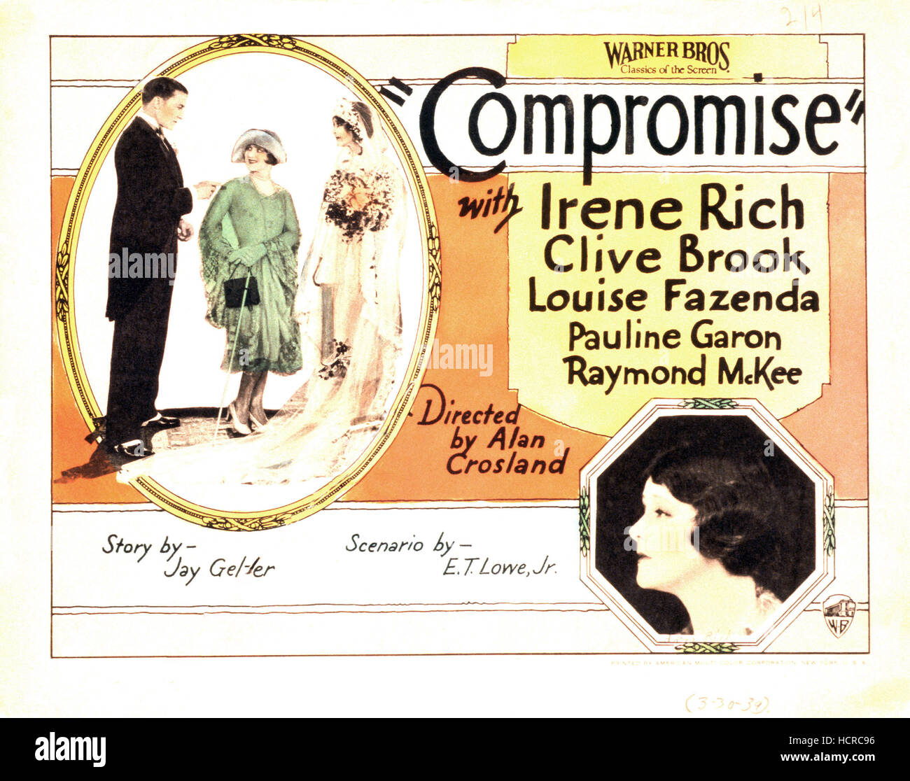COMPROMISE, from left: Clive Brook, Pauline Garon, Irene Rich (right ...