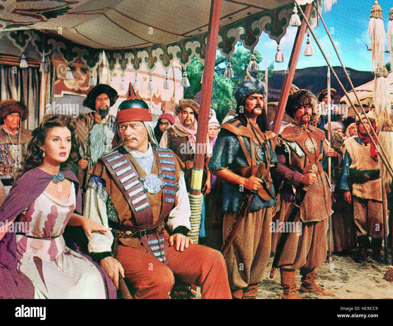 THE CONQUEROR, Susan Hayward, John Wayne, 1956, soldiers Stock Photo ...