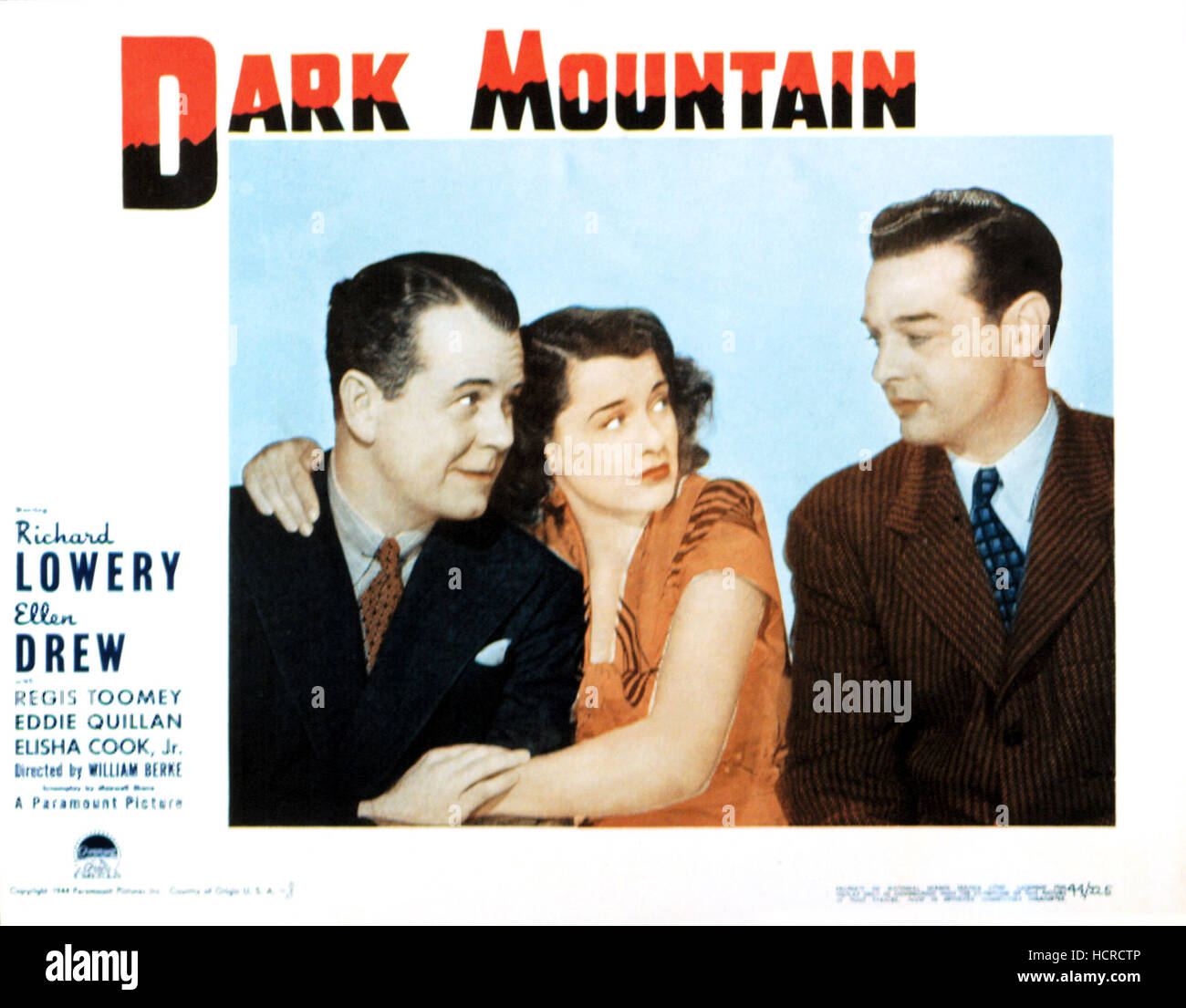 DARK MOUNTAIN, Regis Toomey, Ellen Drew, Robert Lowery, 1944 Stock ...
