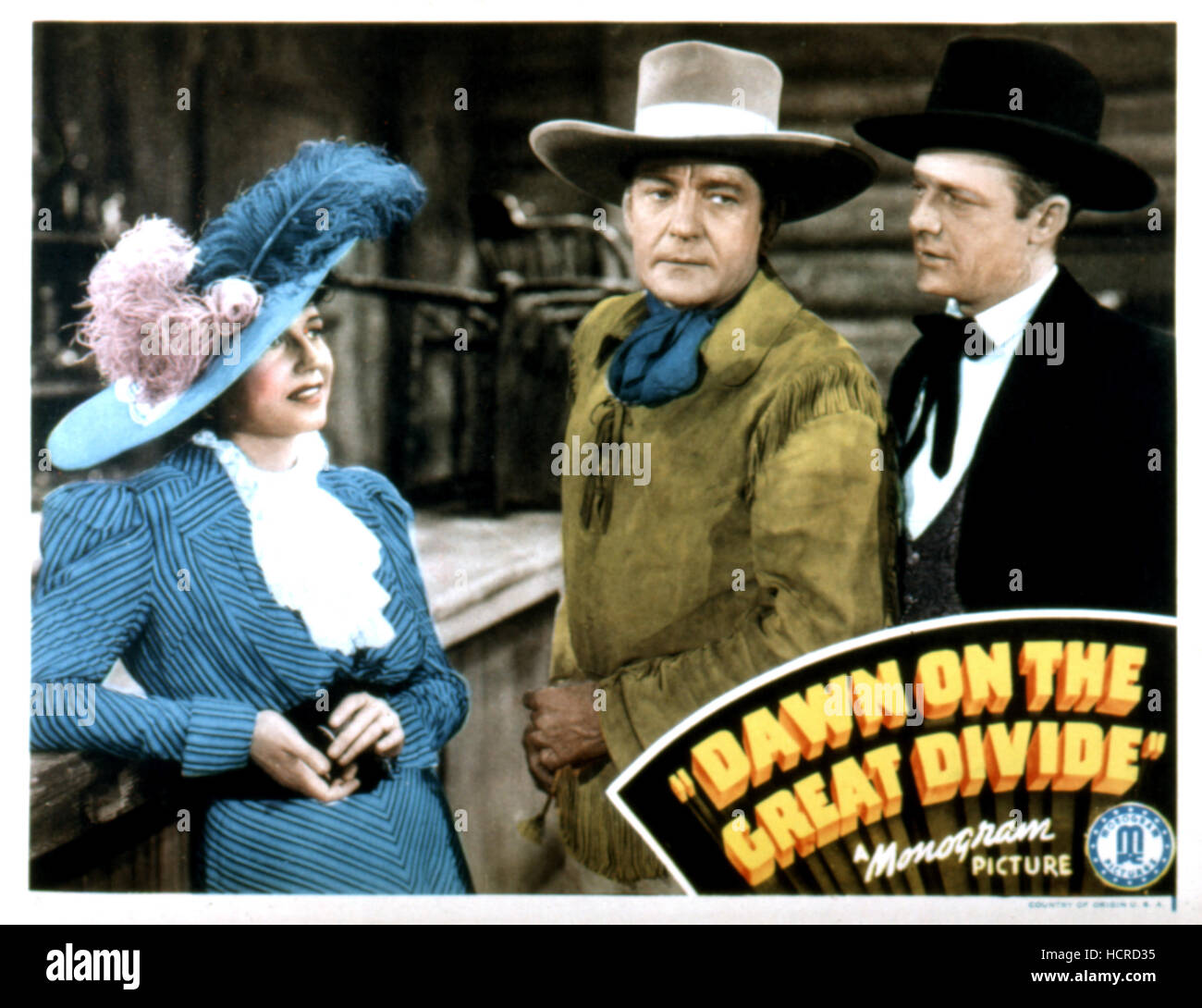DAWN ON THE GREAT DIVIDE, Mona Barrie, Buck Jones, Rex Bell, 1942 Stock ...