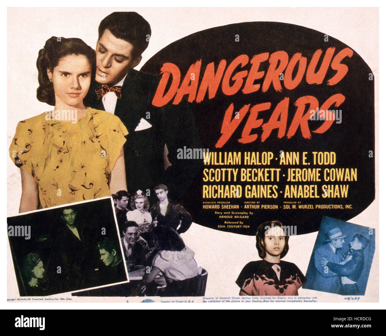 DANGEROUS YEARS, top left: Ann E. Todd, Billy Halop, 1947 Stock Photo ...