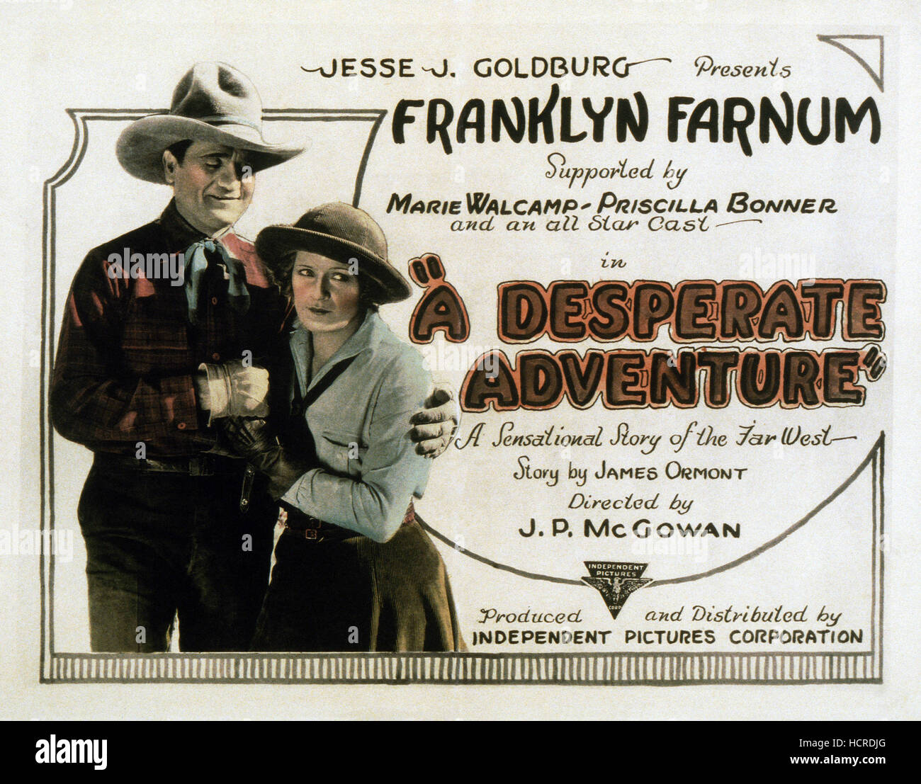 A DESPERATE ADVENTURE, from left: Franklyn Farnum, Priscilla Bonner ...