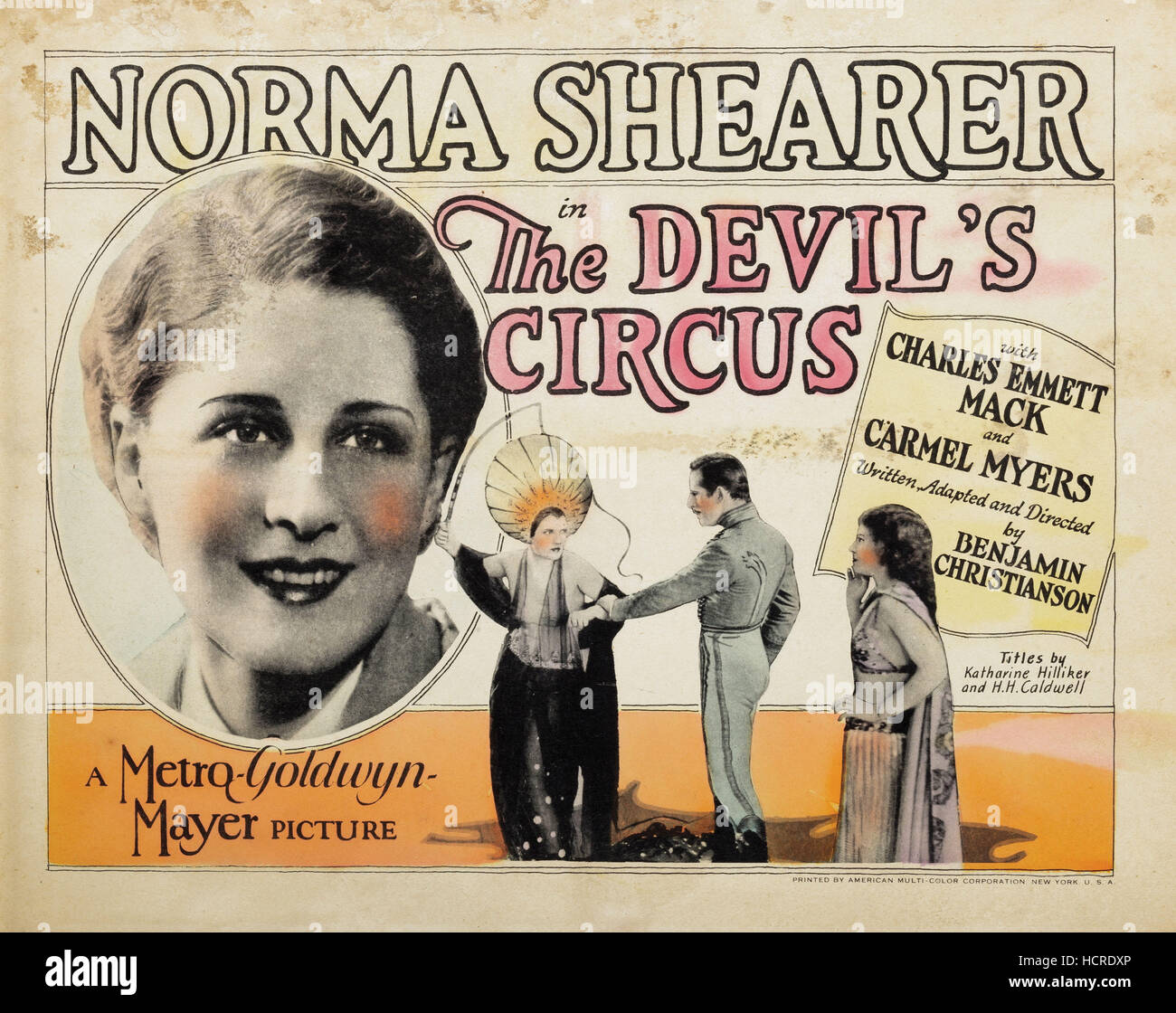 THE DEVIL'S CIRCUS, Norma Shearer (left), Carmel Myers (center), John Miljan (second right ...