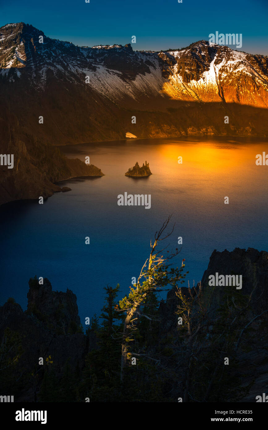 Phantom Ship Island Crater Lake National Park Oregon Stock Photo - Alamy