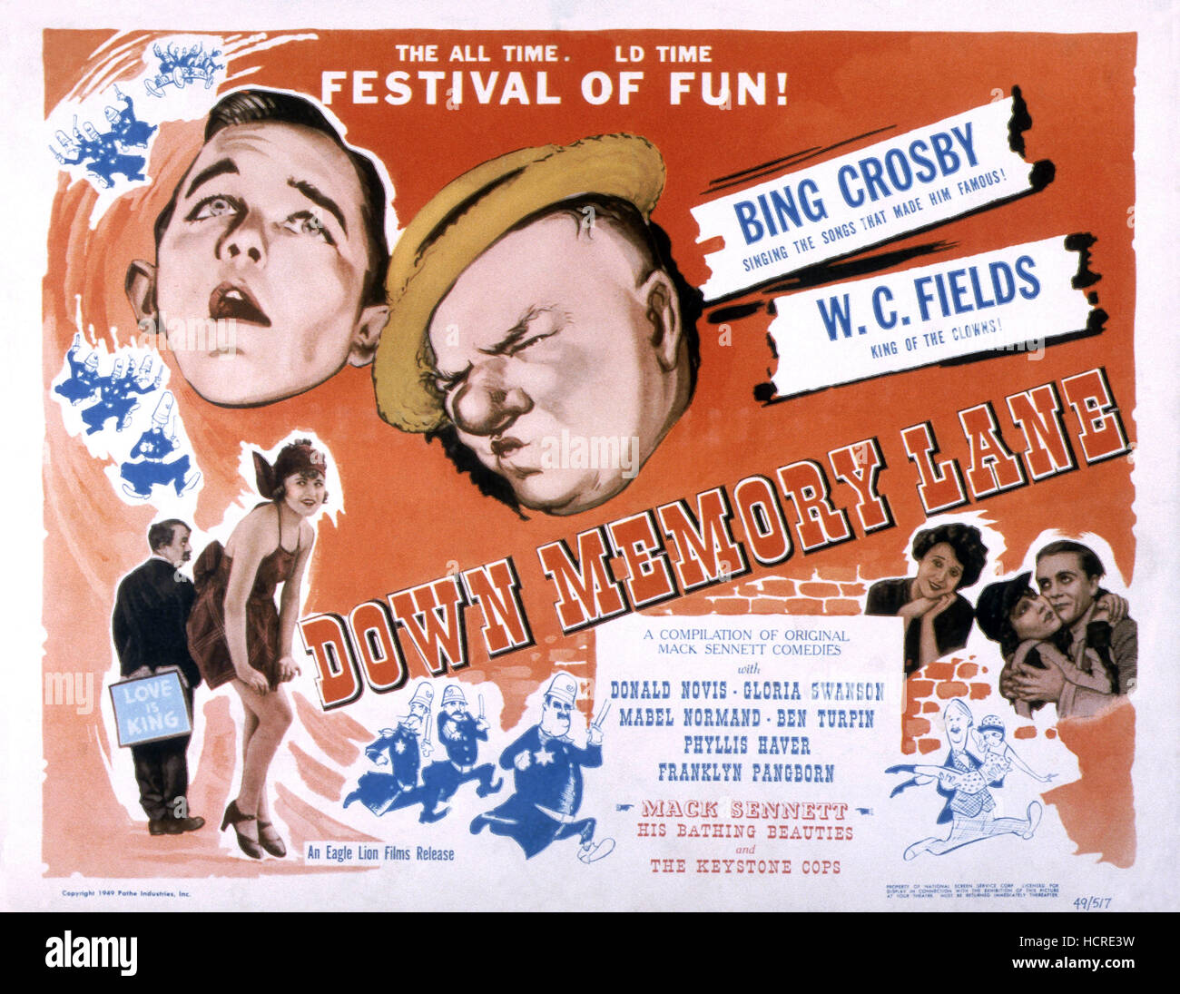 DOWN MEMORY LANE, top from left: Bing Crosby, W.C. Fields, 1949 Stock ...