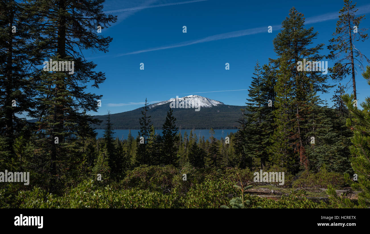 Mt Bailey Shield Volcano and Diamond Lake Oregon Landscape Stock Photo ...