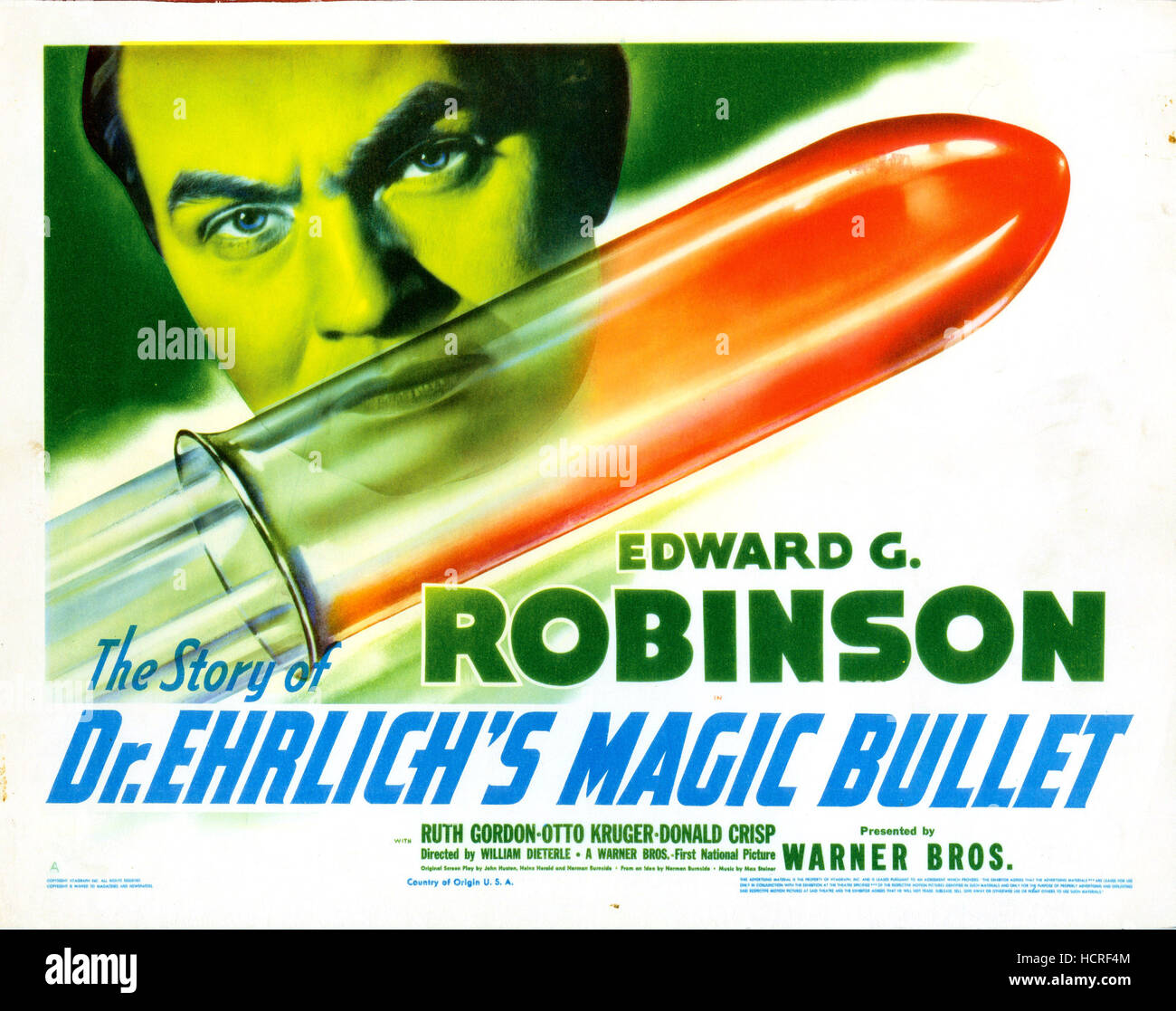 DR. EHRLICH'S MAGIC BULLET, US poster, Edward G. Robinson, 1940 Stock ...