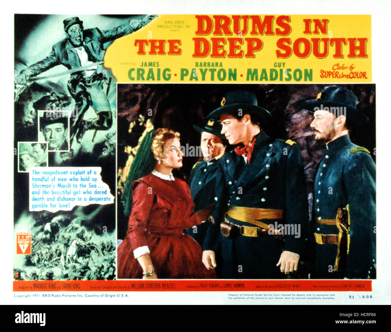 DRUMS IN THE DEEP SOUTH, Barbara Payton, Guy Madison, 1951 Stock Photo ...