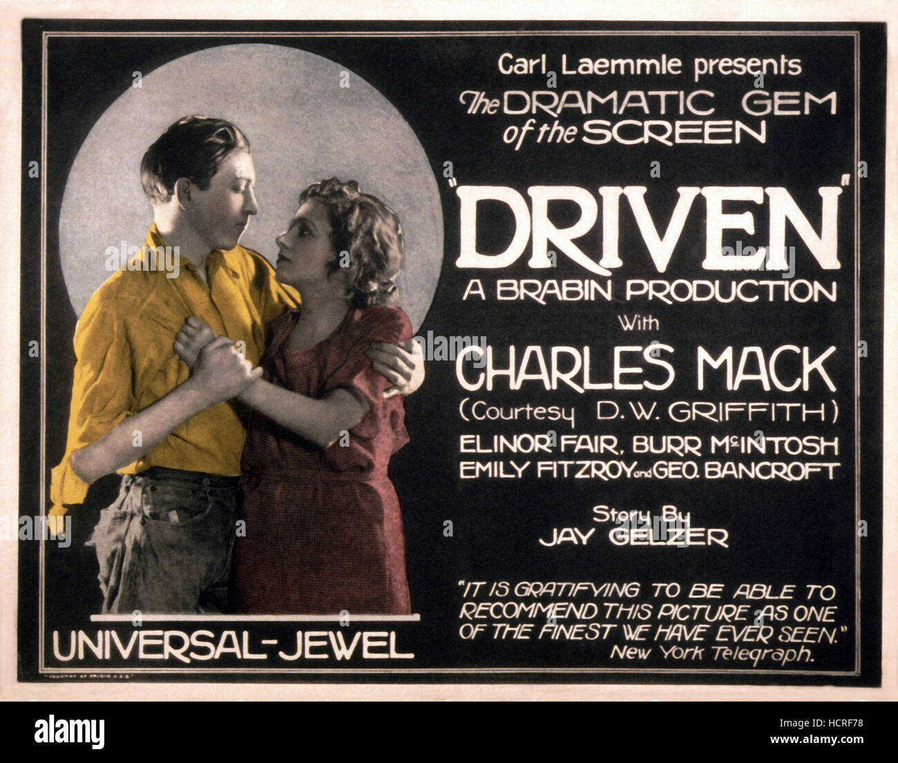 DRIVEN, from left: Charles Mack, Elinor Fair, 1923 Stock Photo - Alamy