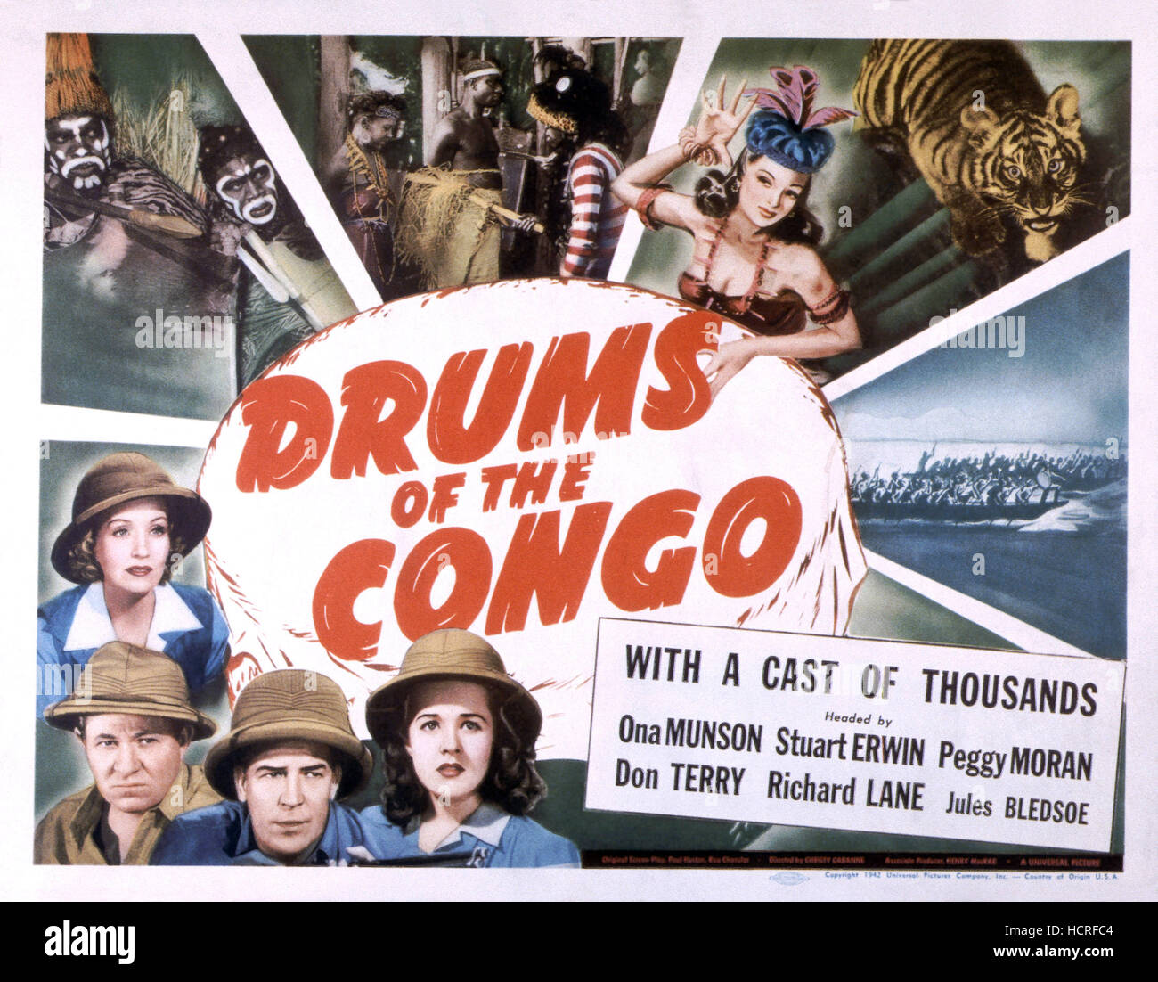 DRUMS OF THE CONGO, from left: Ona Munson (top), Stuart Erwin, Don ...