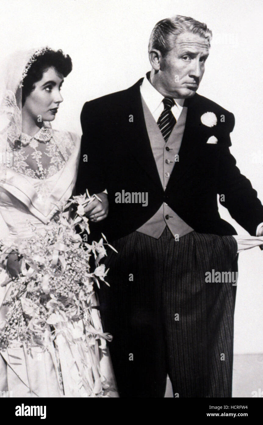 FATHER OF THE BRIDE, Elizabeth Taylor, Spencer Tracy, 1950 Stock Photo ...