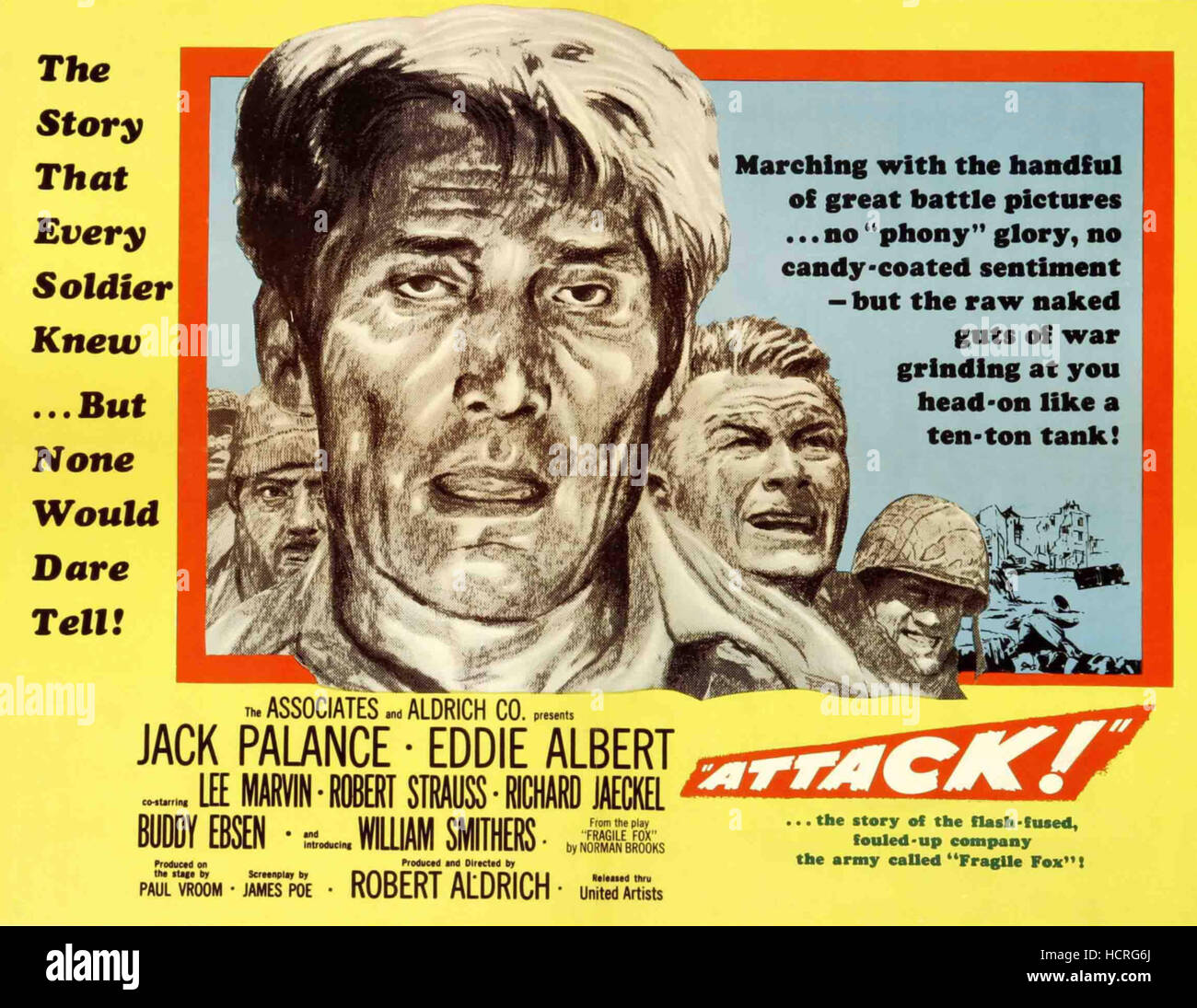 ATTACK!, Robert Strauss, Jack Palance, Eddie Albert, 1956 Stock Photo ...
