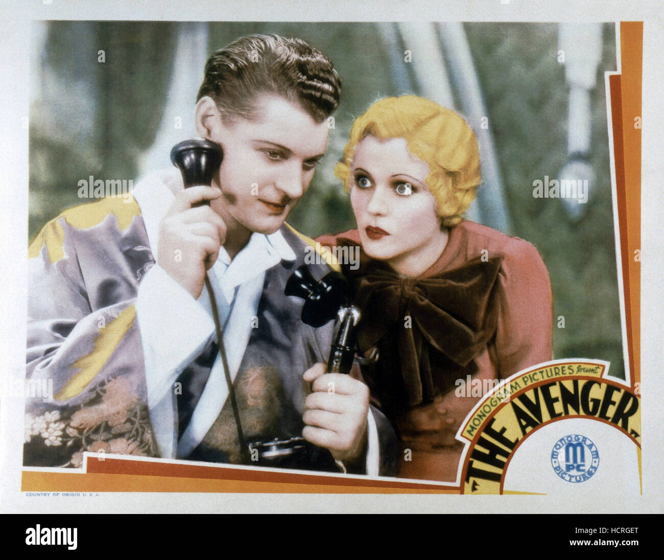 THE AVENGER, from left: Ralph Forbes, Adrienne Ames, 1933 Stock Photo ...