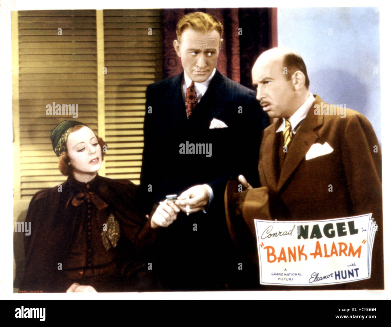 BANK ALARM, Eleanor Hunt, Conrad Nagel, Vince Barnett, 1937 Stock Photo ...
