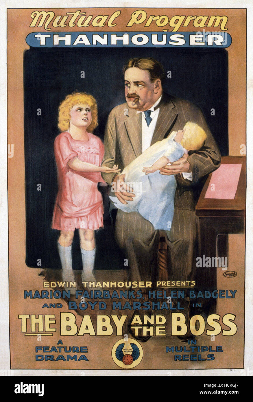 THE BABY AND THE BOSS, from left: Helen Badgley, Daniel Keleher, 1915 ...