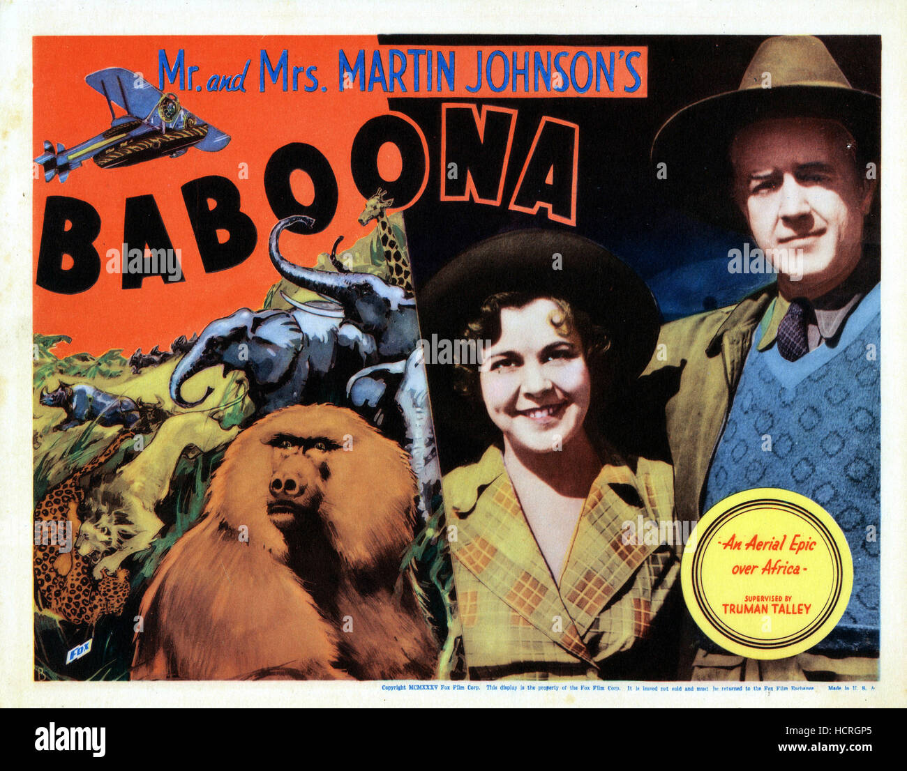 BABOONA, from left, Osa Johnson, Martin Johnson, 1935, TM and copyright ...