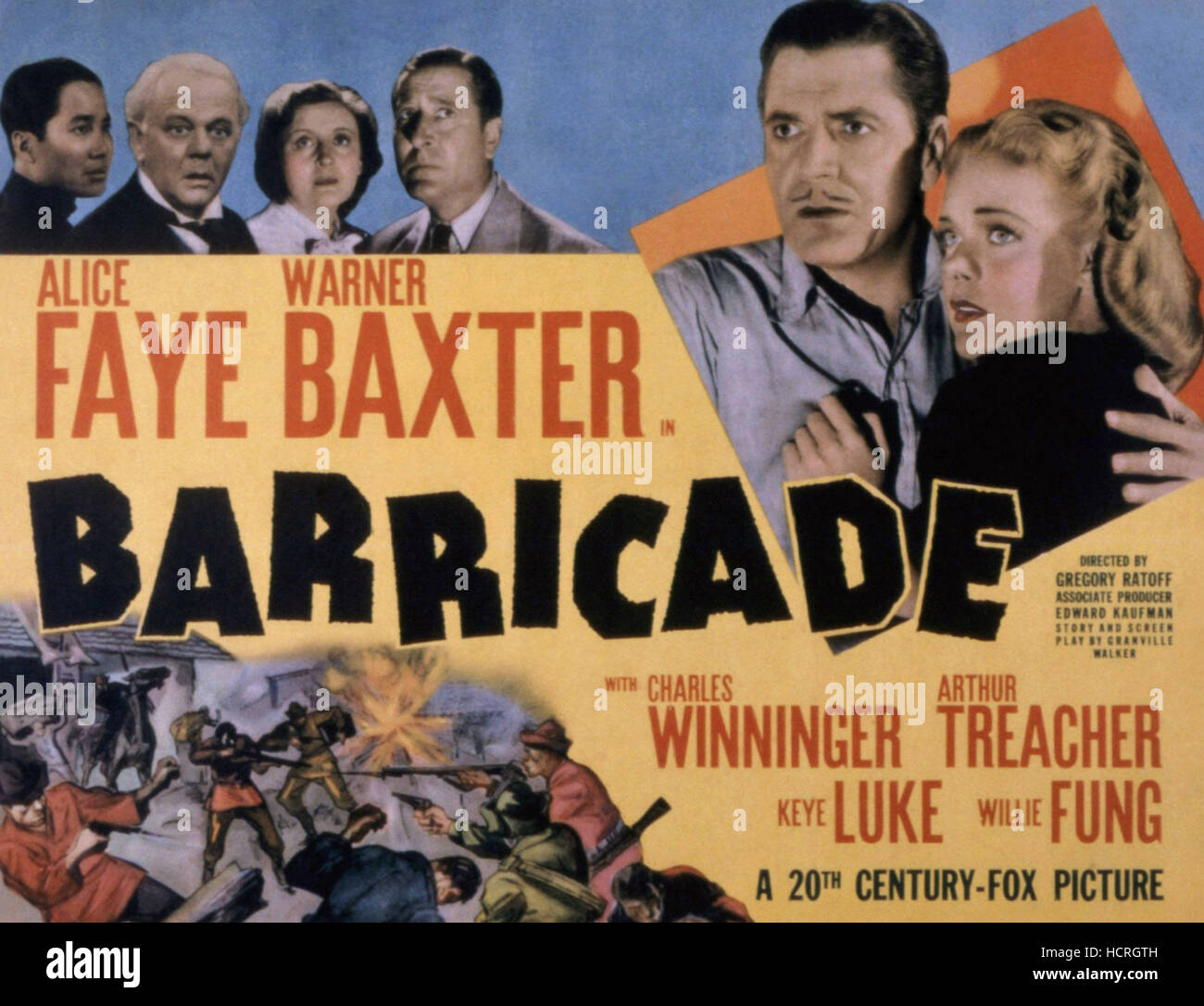 BARRICADE, Keye Luke, Charles Winninger, Doris Lloyd, Arthur Treacher ...