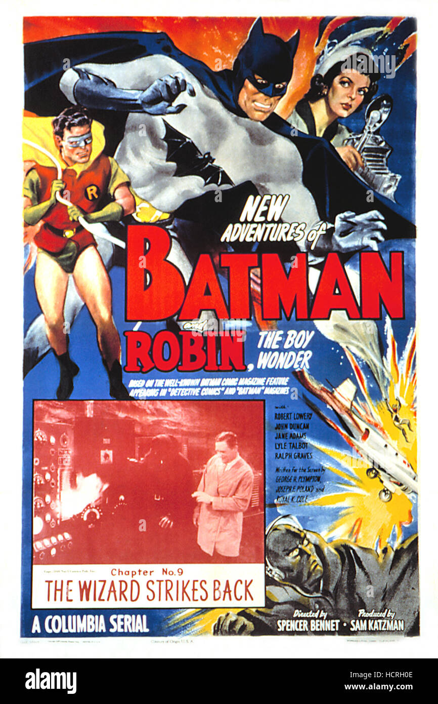 BATMAN, Robert Lowery (as Batman), Johnny Duncan (as Robin), movie poster, 1949 Stock Photo - Alamy