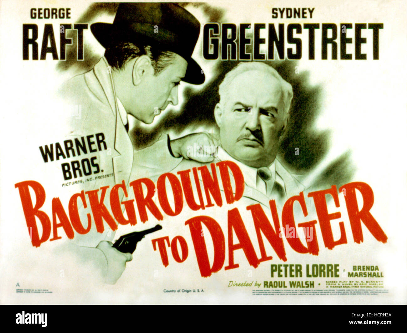 BACKGROUND TO DANGER, George Raft, Sydney Greenstreet, 1943 Stock Photo ...