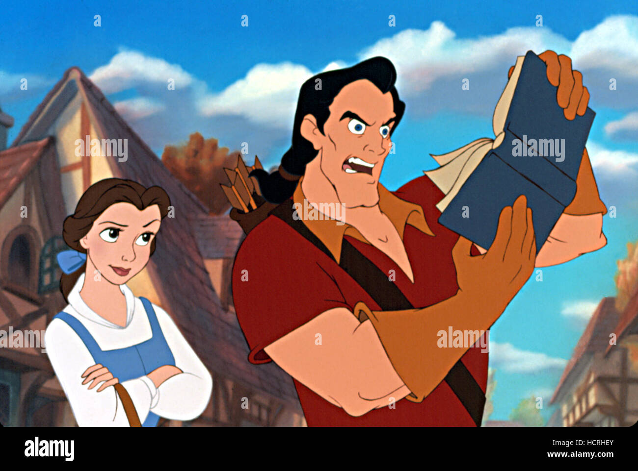 BEAUTY AND THE BEAST, Disney animation, Belle, Gaston, 1991 Stock Photo ...