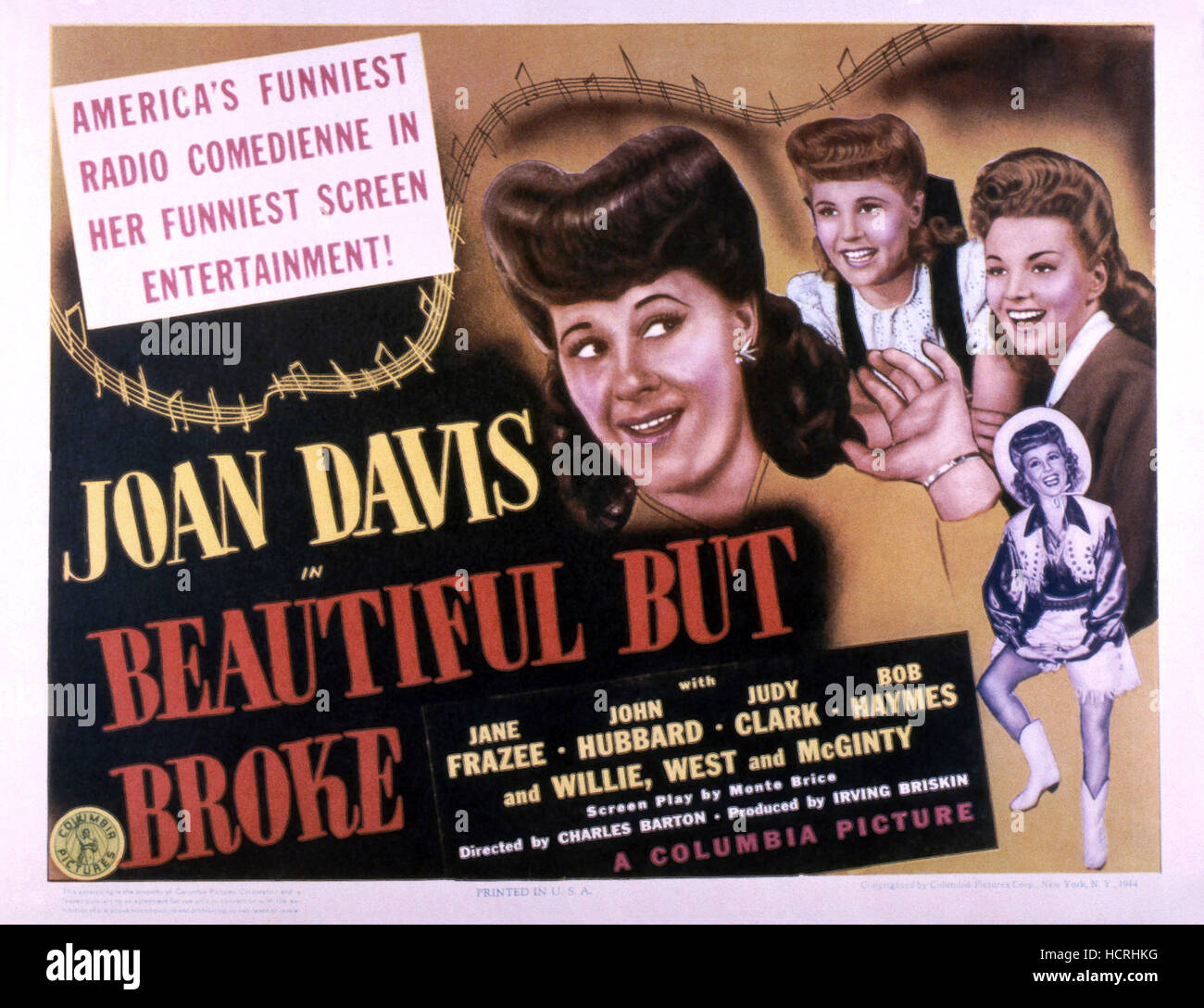 BEAUTIFUL BUT BROKE, top from left: Joan Davis, Judy Clark, Jane Frazee ...