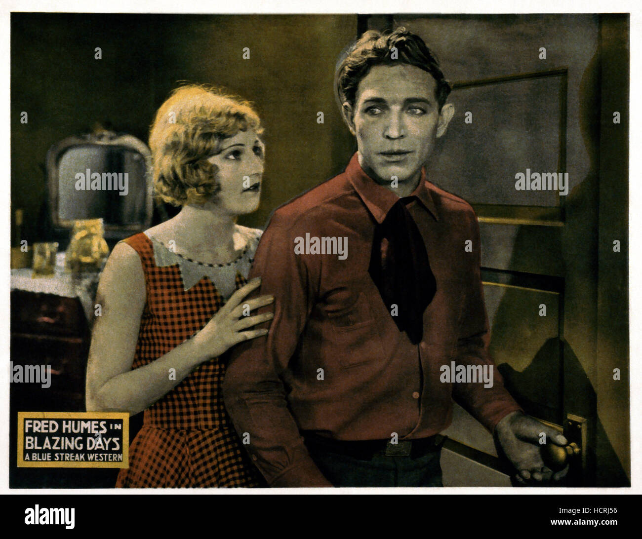 BLAZING DAYS, US lobbycard, from left: Ena Gregory, Fred Humes, 1927 ...