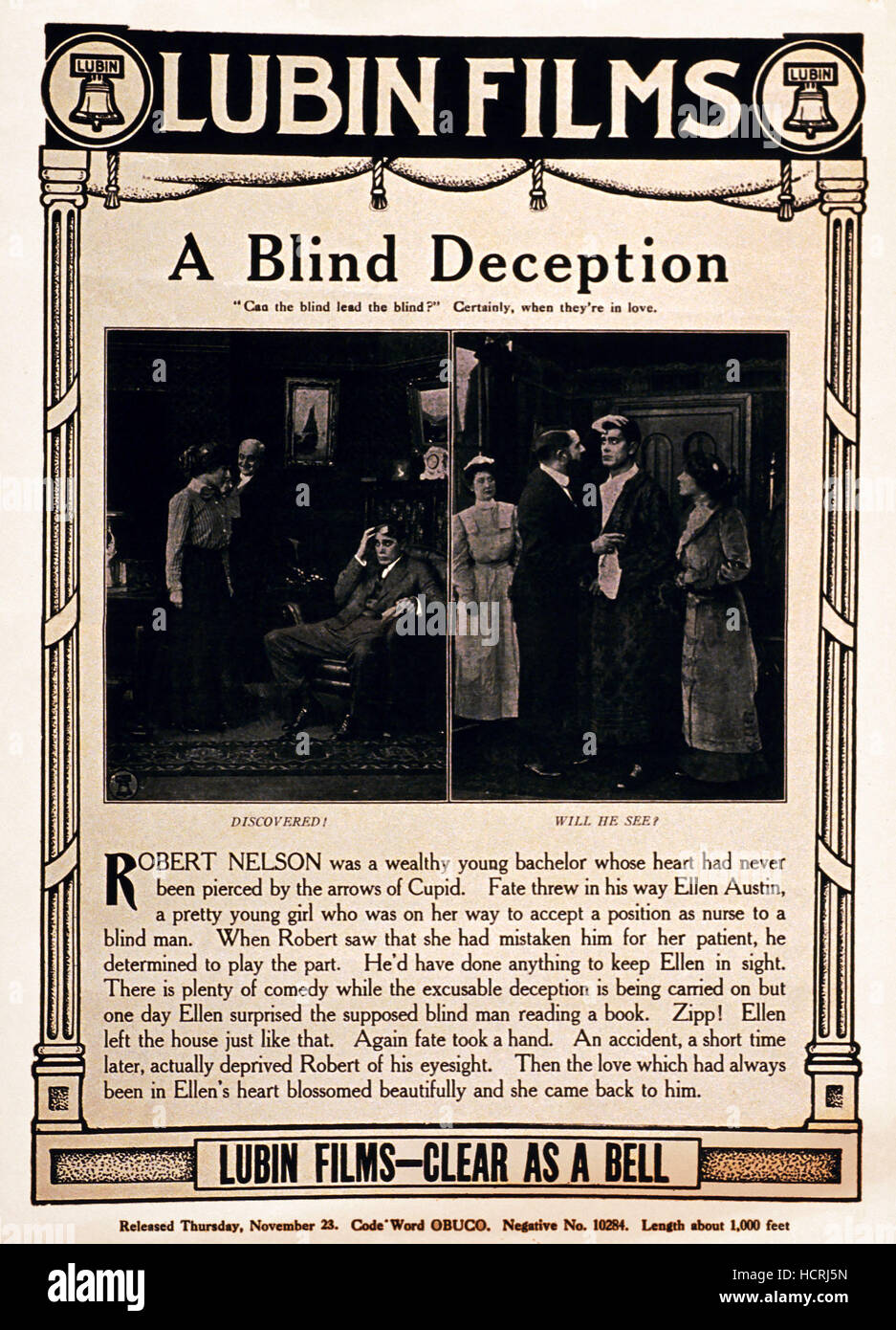 A BLIND DECEPTION, US poster, from left: Florence Lawrence, Charles ...