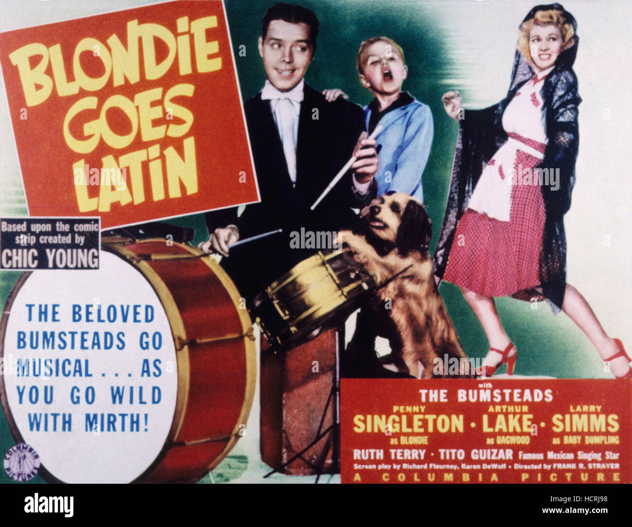 BLONDIE GOES LATIN, from left, Arthur Lake, Larry Simms, Penny ...
