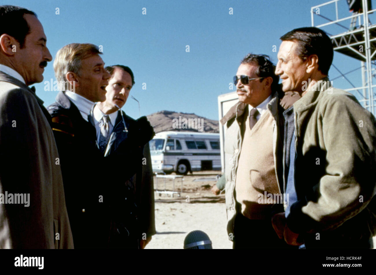 BLUE THUNDER, Malcolm McDowell (second from left), Paul Roebling (3rd ...