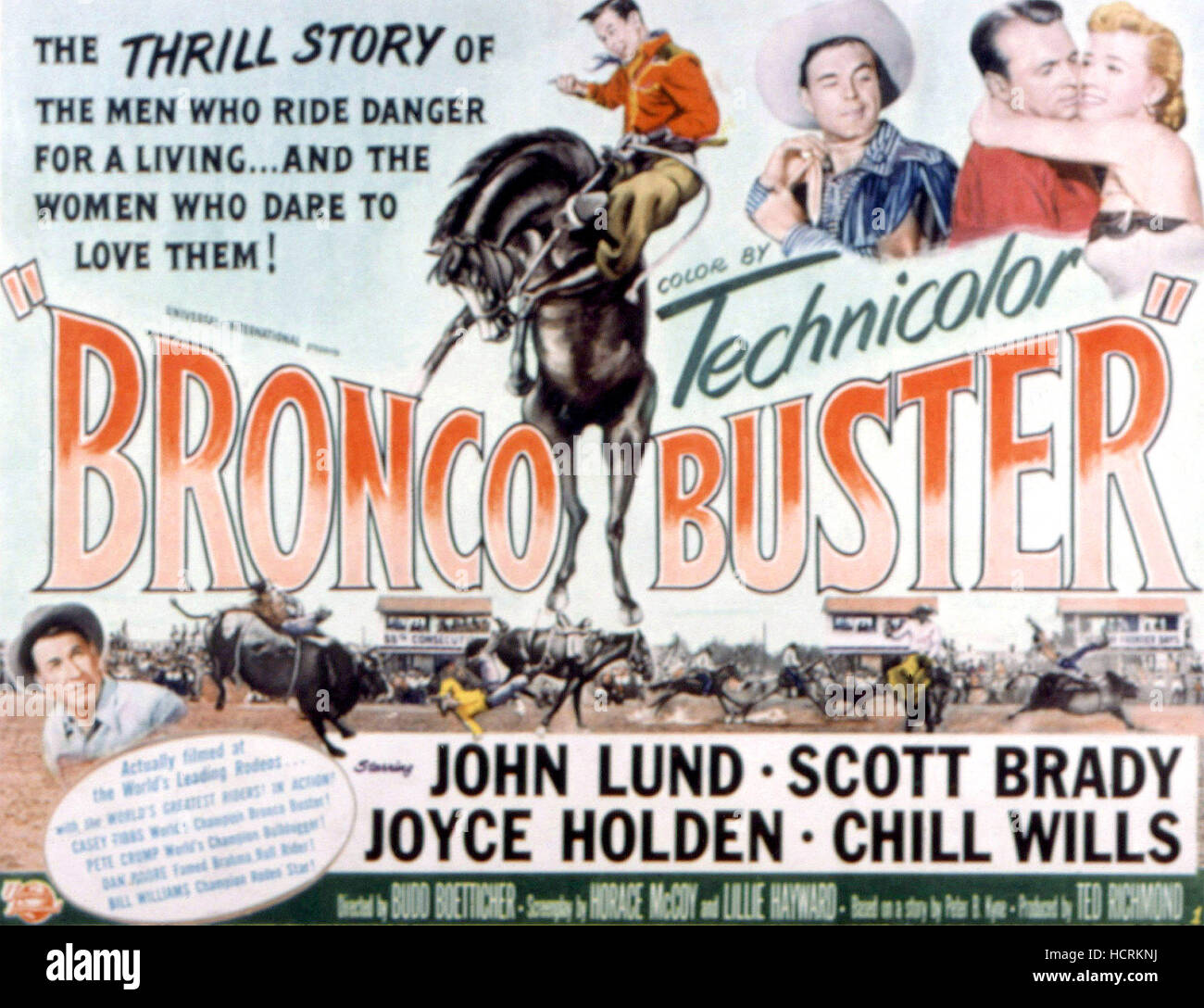 BRONCO BUSTER, Scott Brady, John Lund, Joyce Holden, 1952 Stock Photo ...