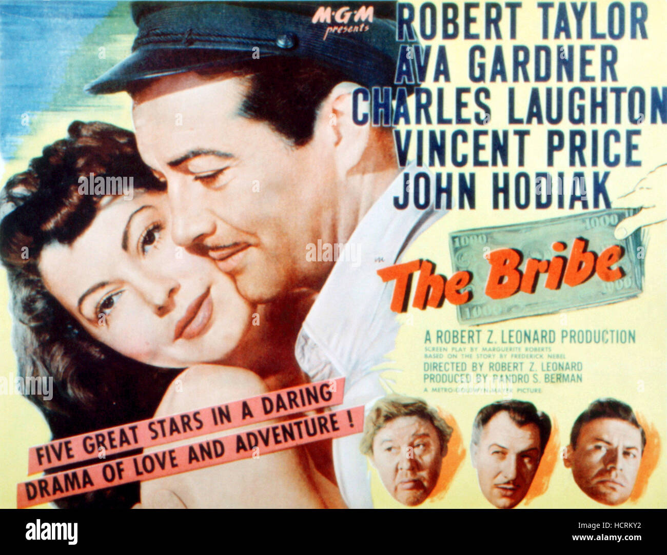 THE BRIBE, Ava Gardner, Robert Taylor, Charles Laughton, Vincent Price ...