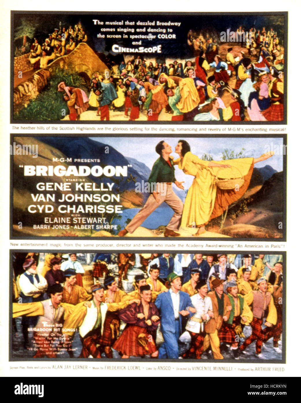 BRIGADOON, Gene Kelly, Cyd Charisse, Van Johnson, 1954 Stock Photo - Alamy