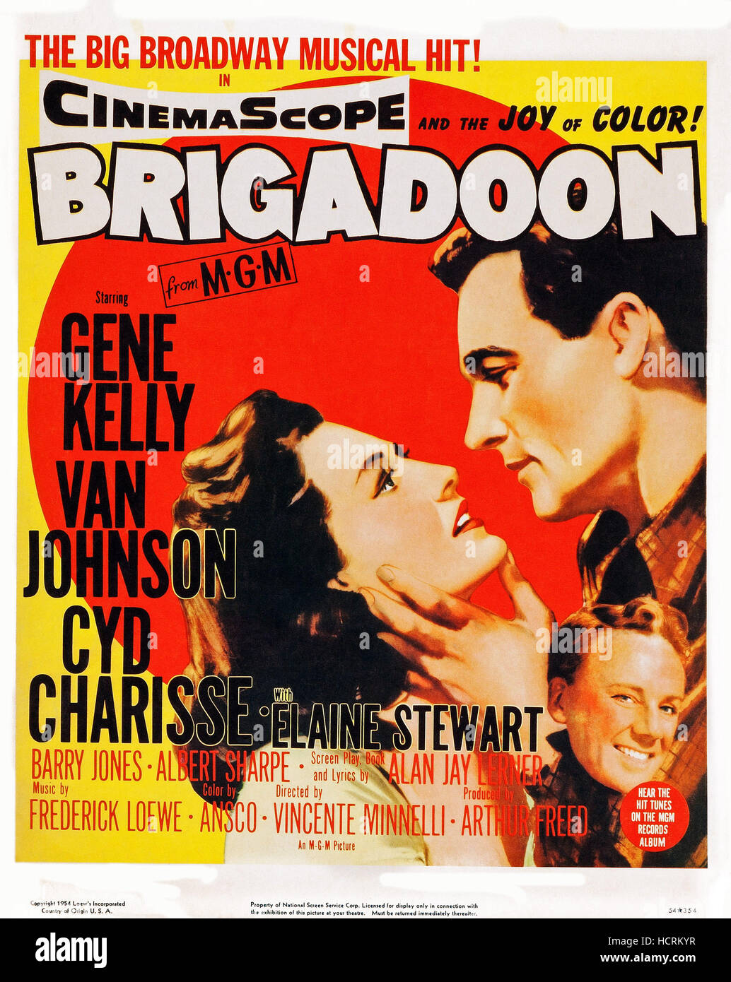 BRIGADOON, US poster art, Cyd Charisse, Van Johnson, Gene Kelly, 1954 ...