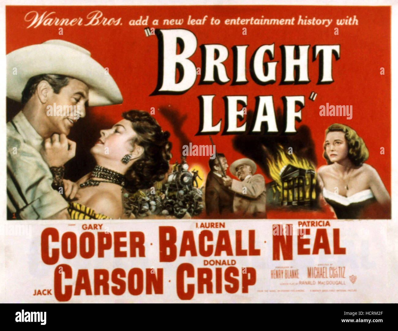 BRIGHT LEAF, Gary Cooper, Lauren Bacall, Patricia Neal, 1950 Stock ...