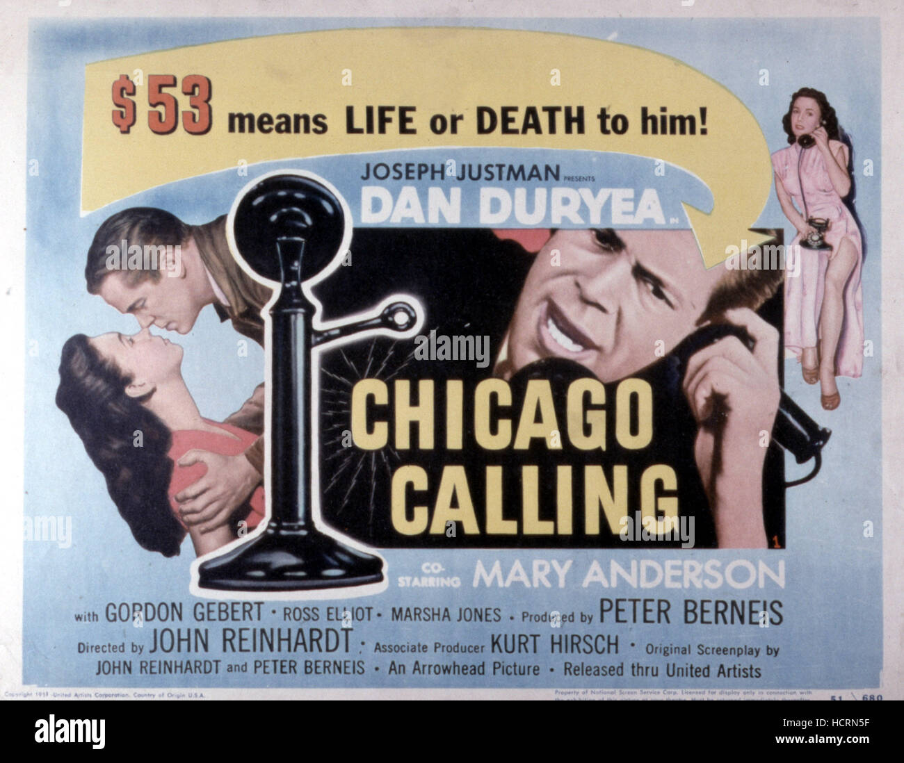 CHICAGO CALLING, Mary Anderson, Dan Duryea, 1952 Stock Photo - Alamy
