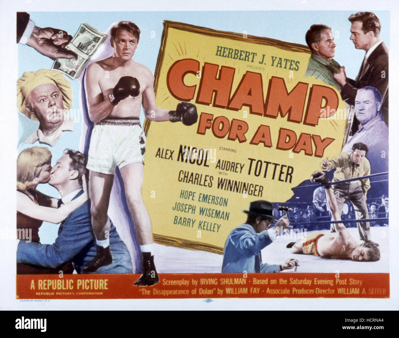CHAMP FOR A DAY, Charles Winninger (chef's hat), Alex Nicol (boxer ...